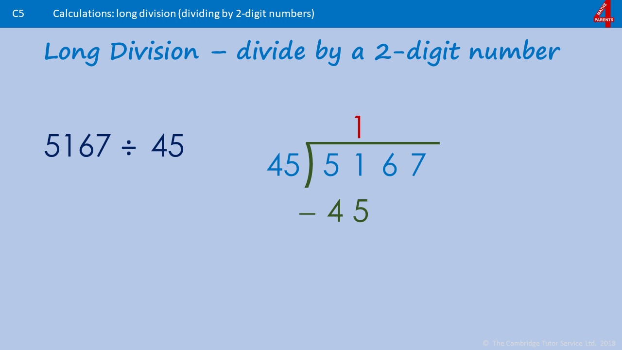 Long Division By 2 digit Number